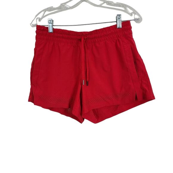 Athleta | Shorts | Athleta Baja Red Laser Cutout Drawstring Shorts ...